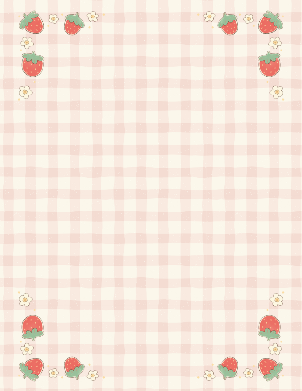 Berry Cute Notebook | Soft Strawberry Design (Digital PDF)