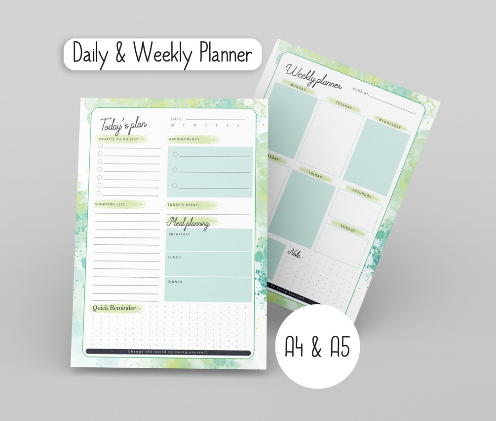 Daily planner, Weekly planner, Printable planner, Digital planner ...