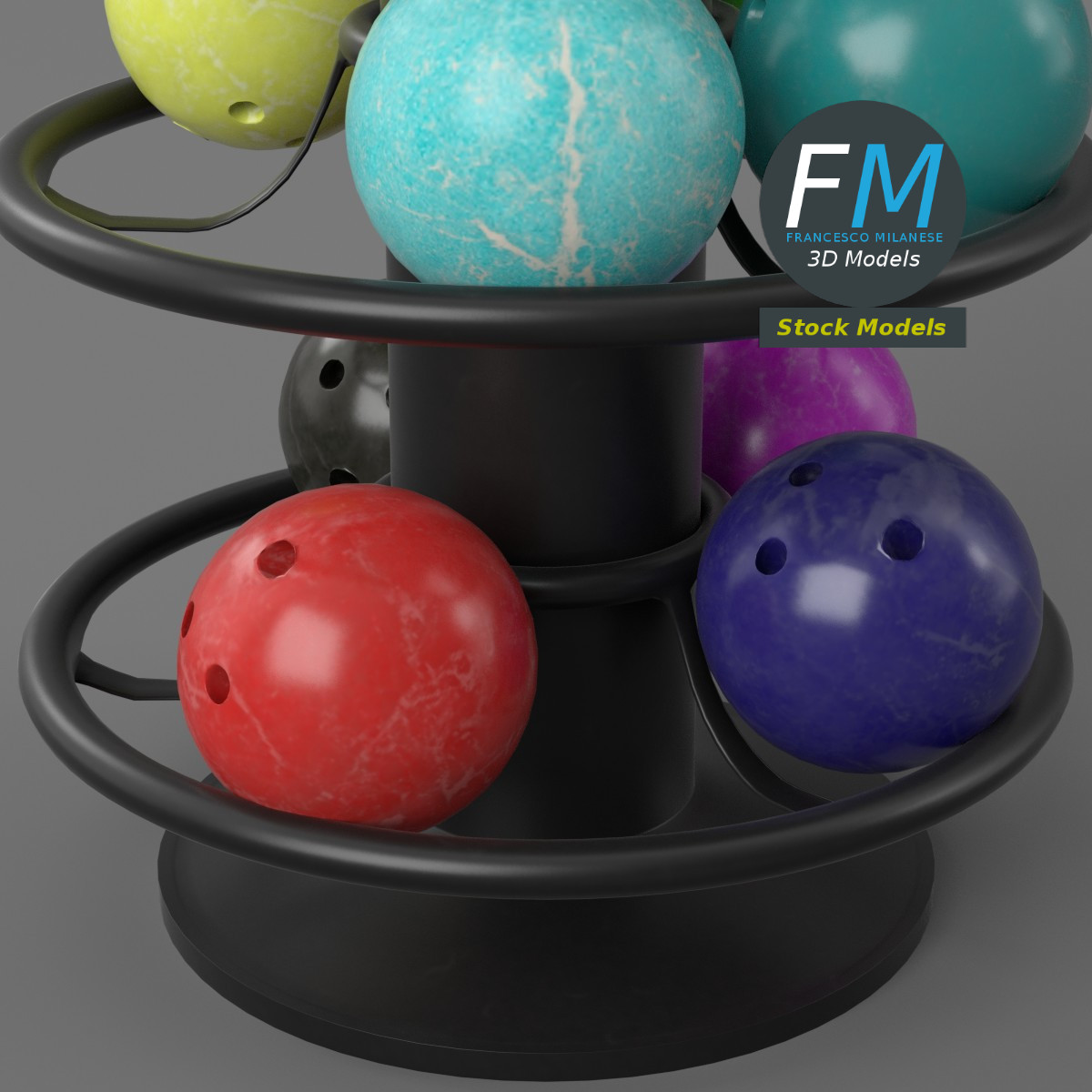 3D MODEL - Bowling table rack 1
