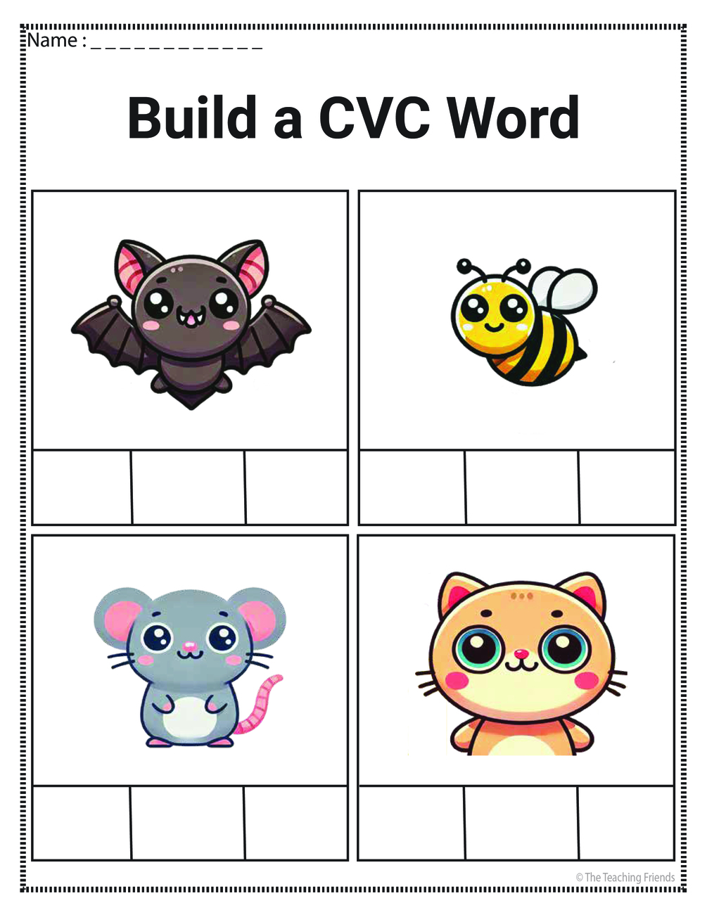 Build a CVC Word – Fun Phonics Worksheets for Kindergarten & Preschool