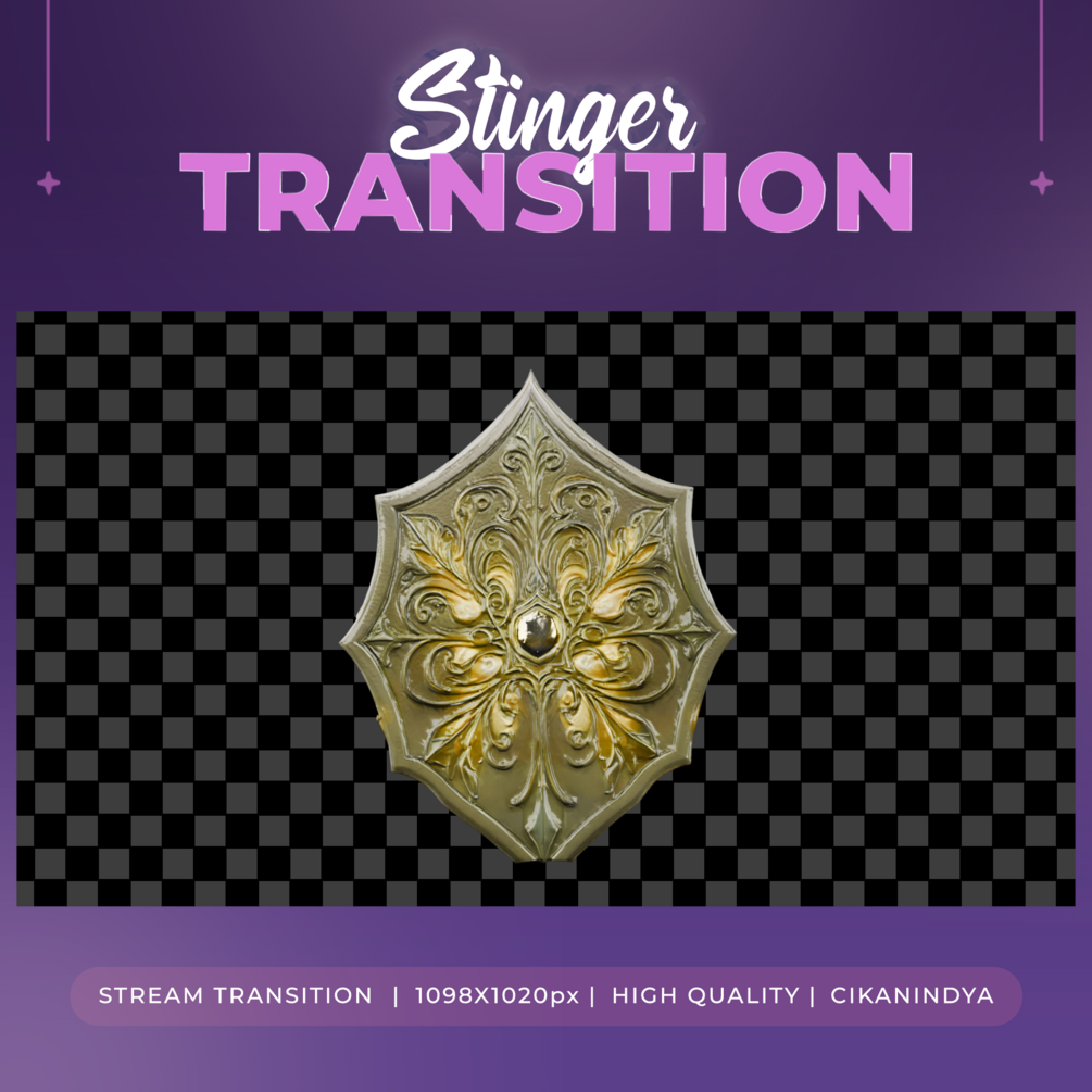 Stinger Transition | Golden Shield Animation for Majestic Stream Themes ...