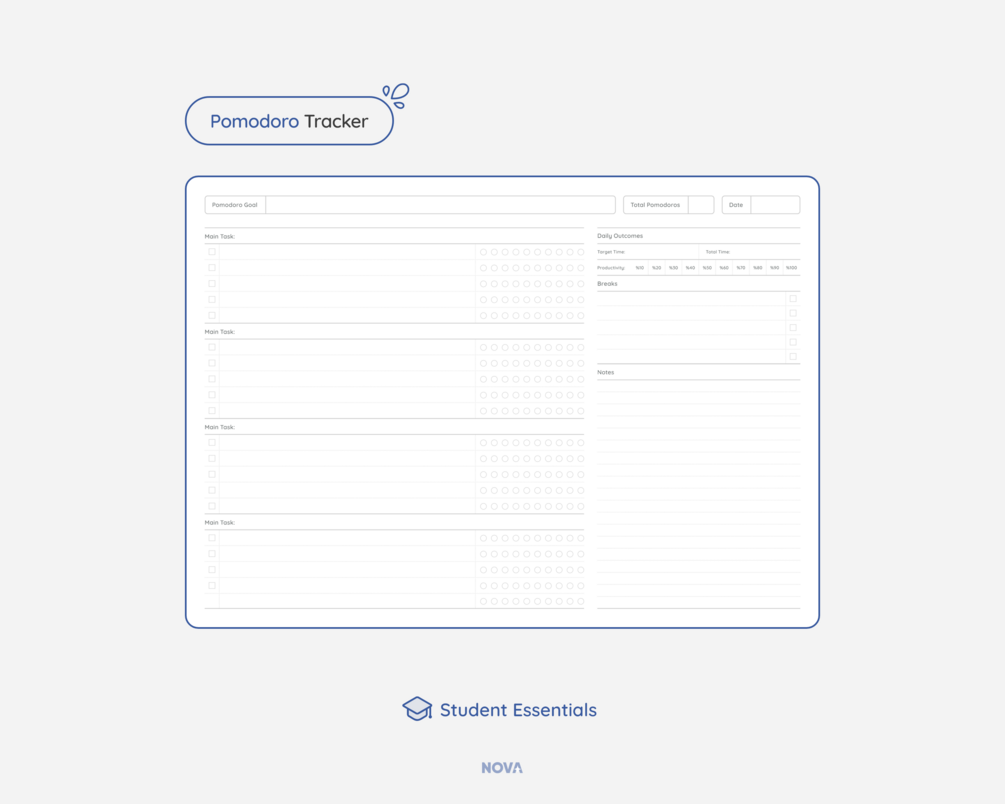 Pomodoro Planner and Tracker – Digital and Printable