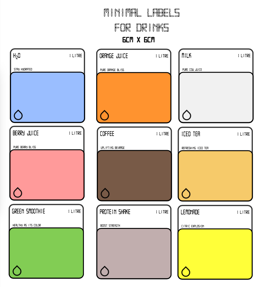 Minimal Drink Labels