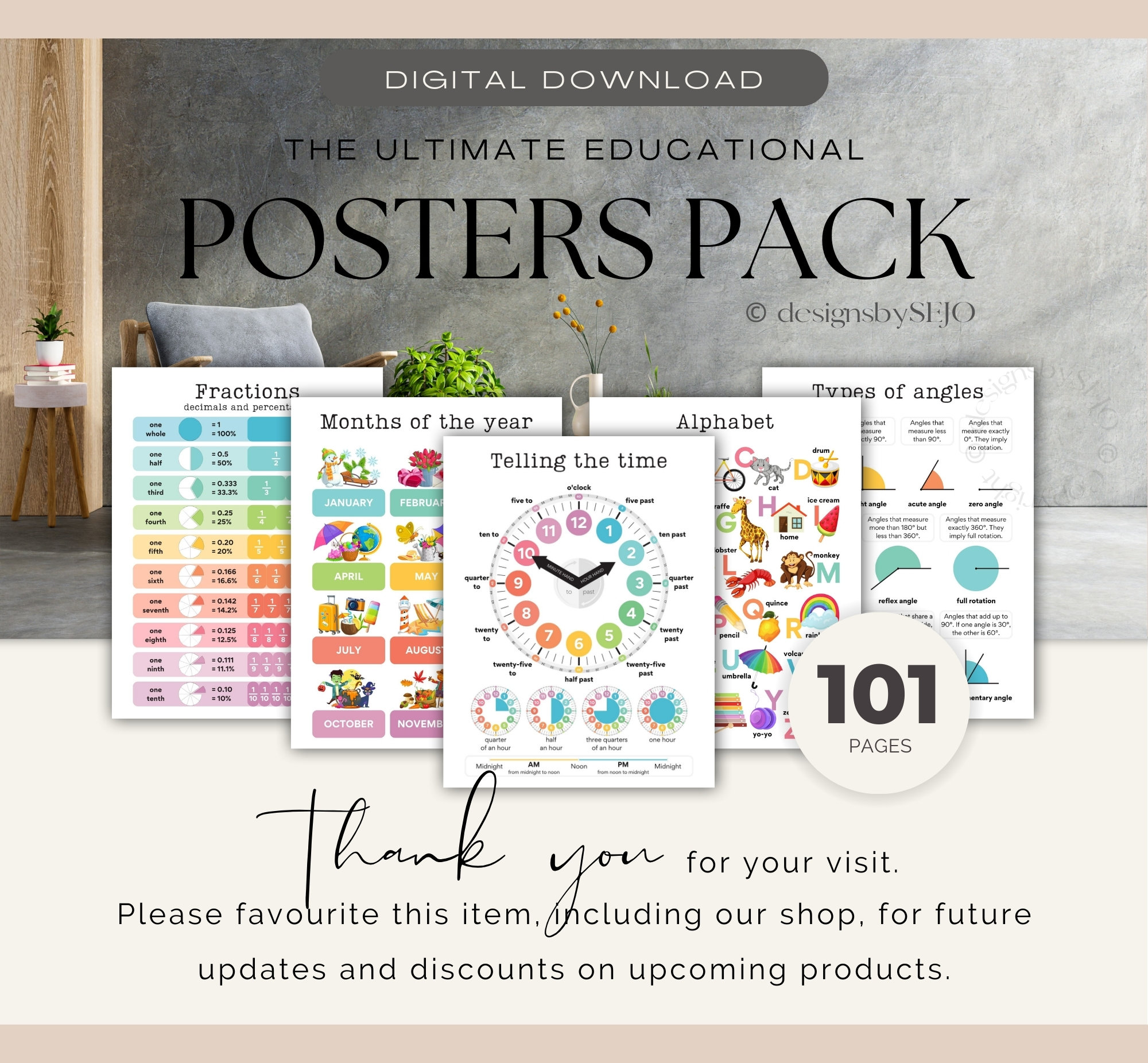 Set of 101 Educational Posters