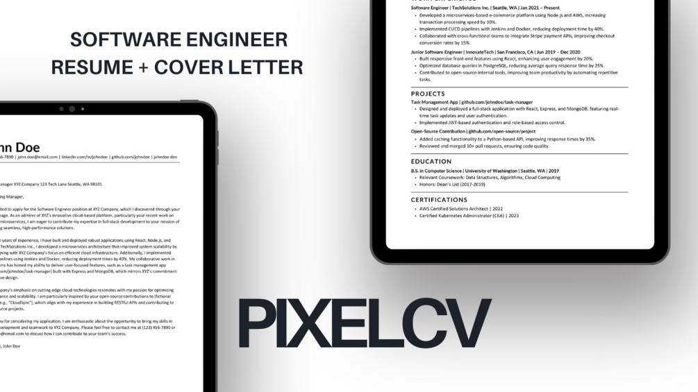 🎯 Software Engineer Resume + Cover Letter Bundle – Minimalist Style ...