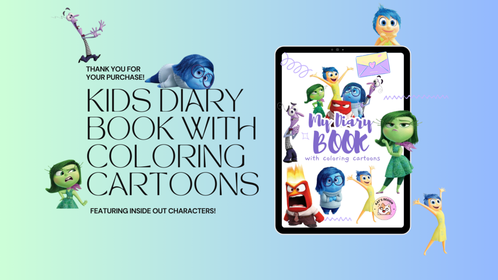 Busy Book: Kids Diary Book with Coloring Cartoons, featuring Inside Out ...