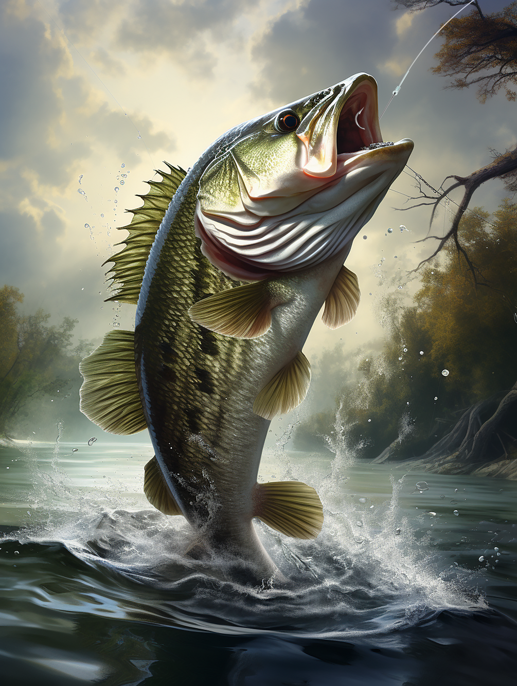 Fishing, Bass Fishing, lake, bass, fish, iPhone case, iPhone 15 Pro Max ...
