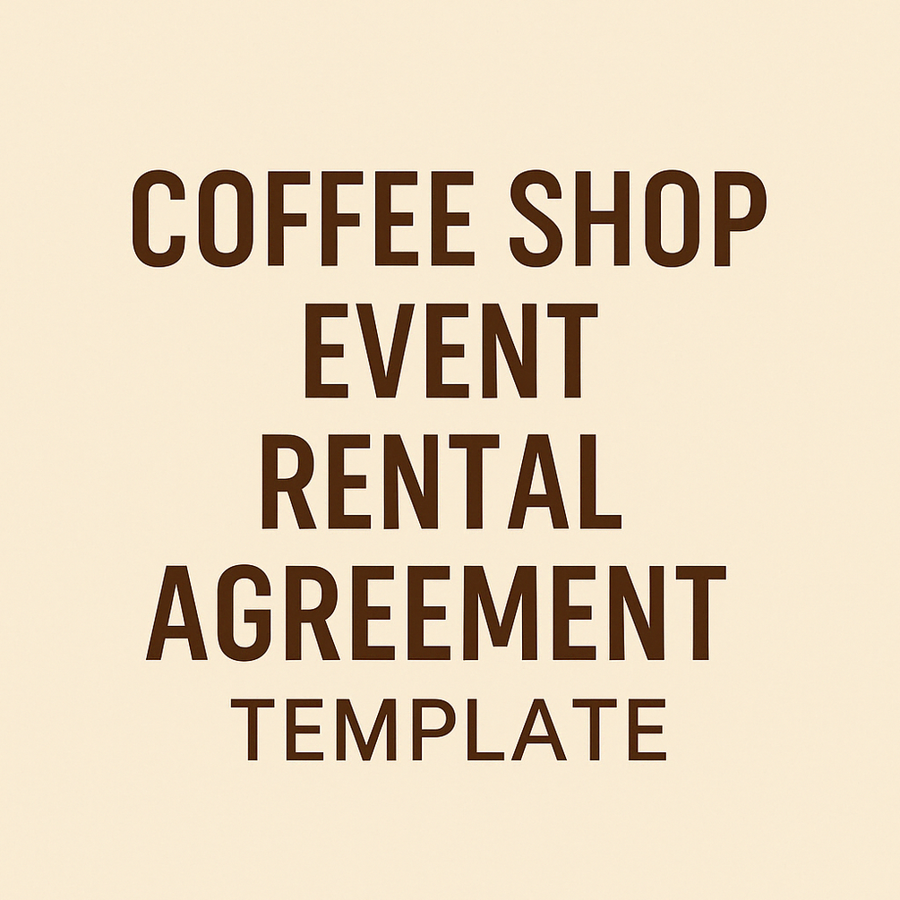 Coffee Shop Event Rental Agreement Template (Editable)