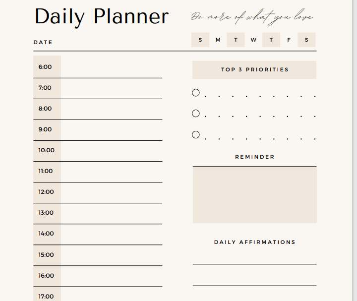 50 Pages Weekly Planner Interior PDF for