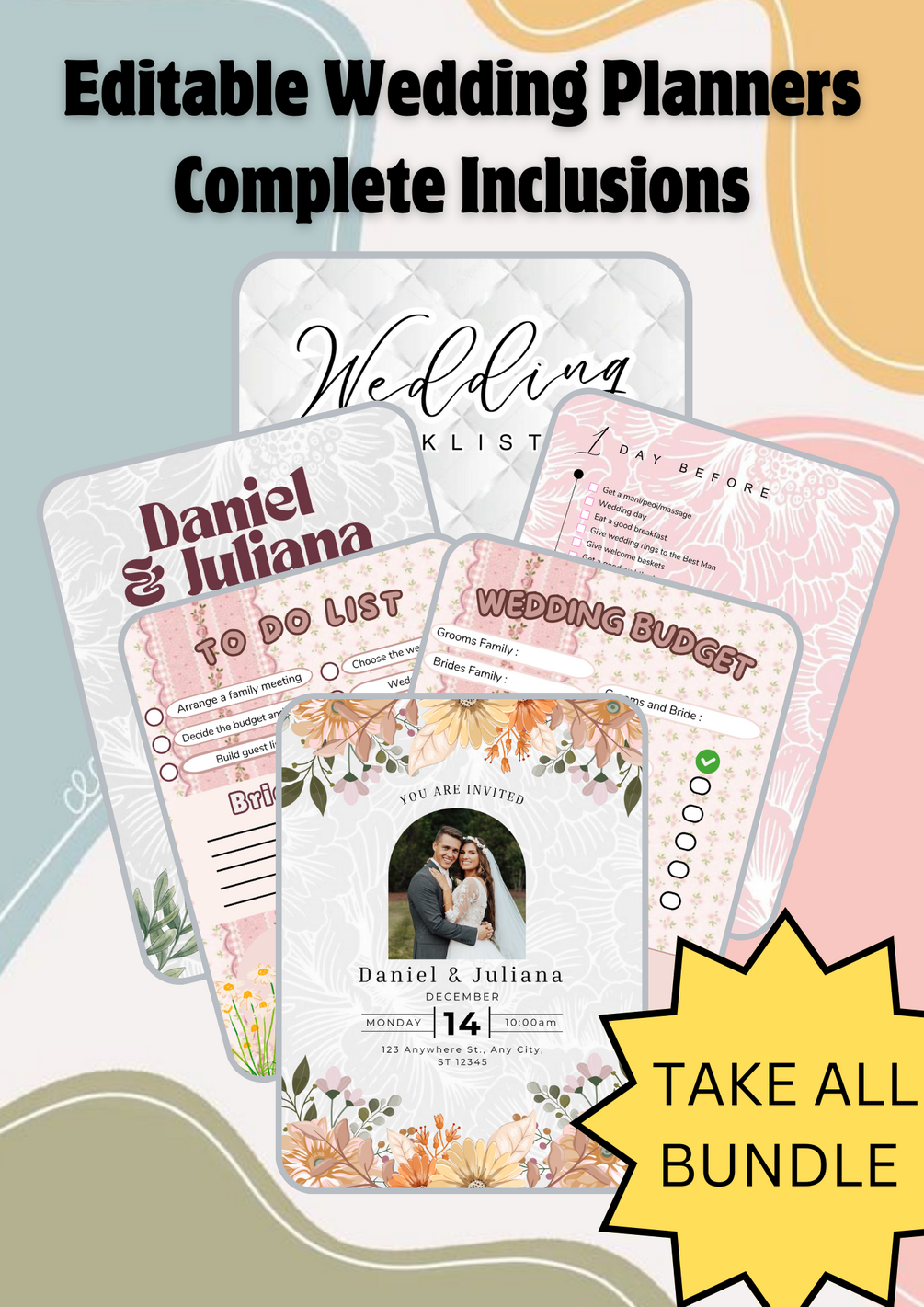 Editable Wedding Planner Complete Inclusions Bundle