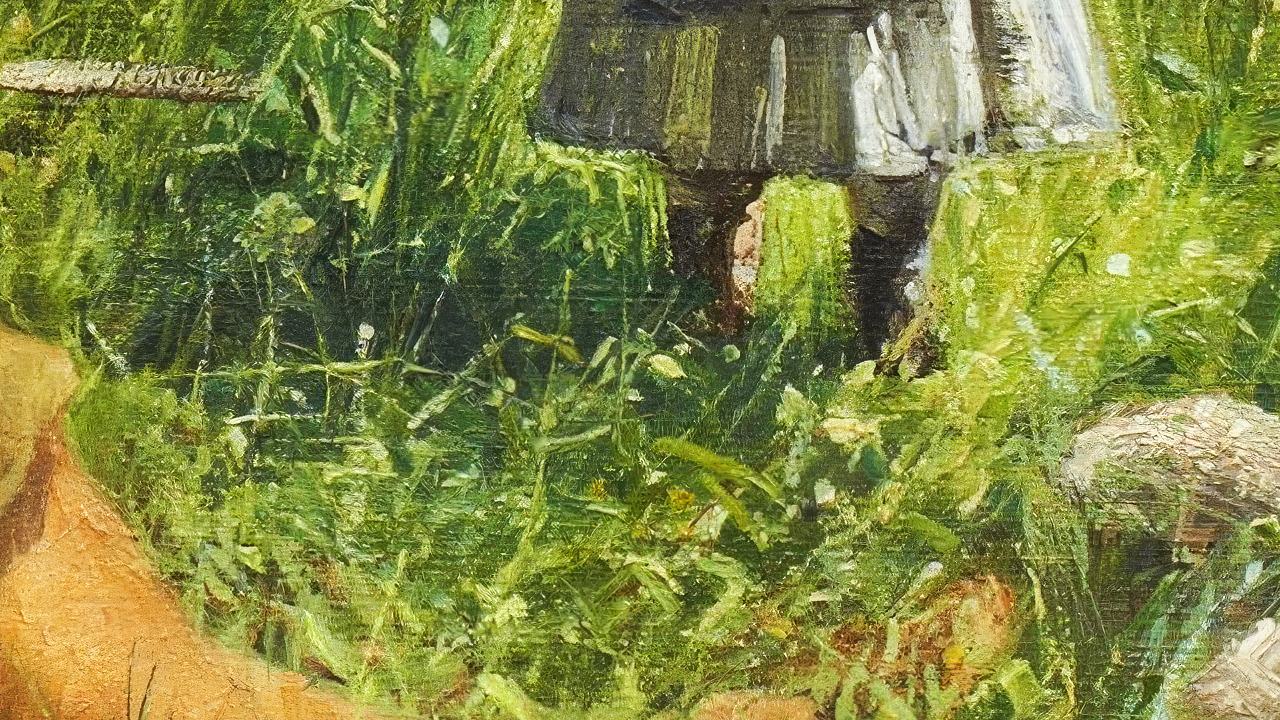 An archipelago scenery with children, houses and a rowing boat by ...