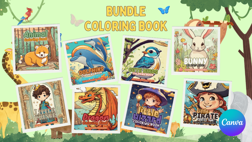🖍️ Ultimate Digital Coloring Book Bundle – 8-in-1 Set for Kids & Adults ...
