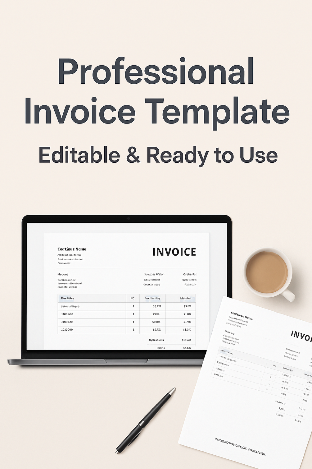 Clean & Professional Invoice Template – Editable & Ready to Use