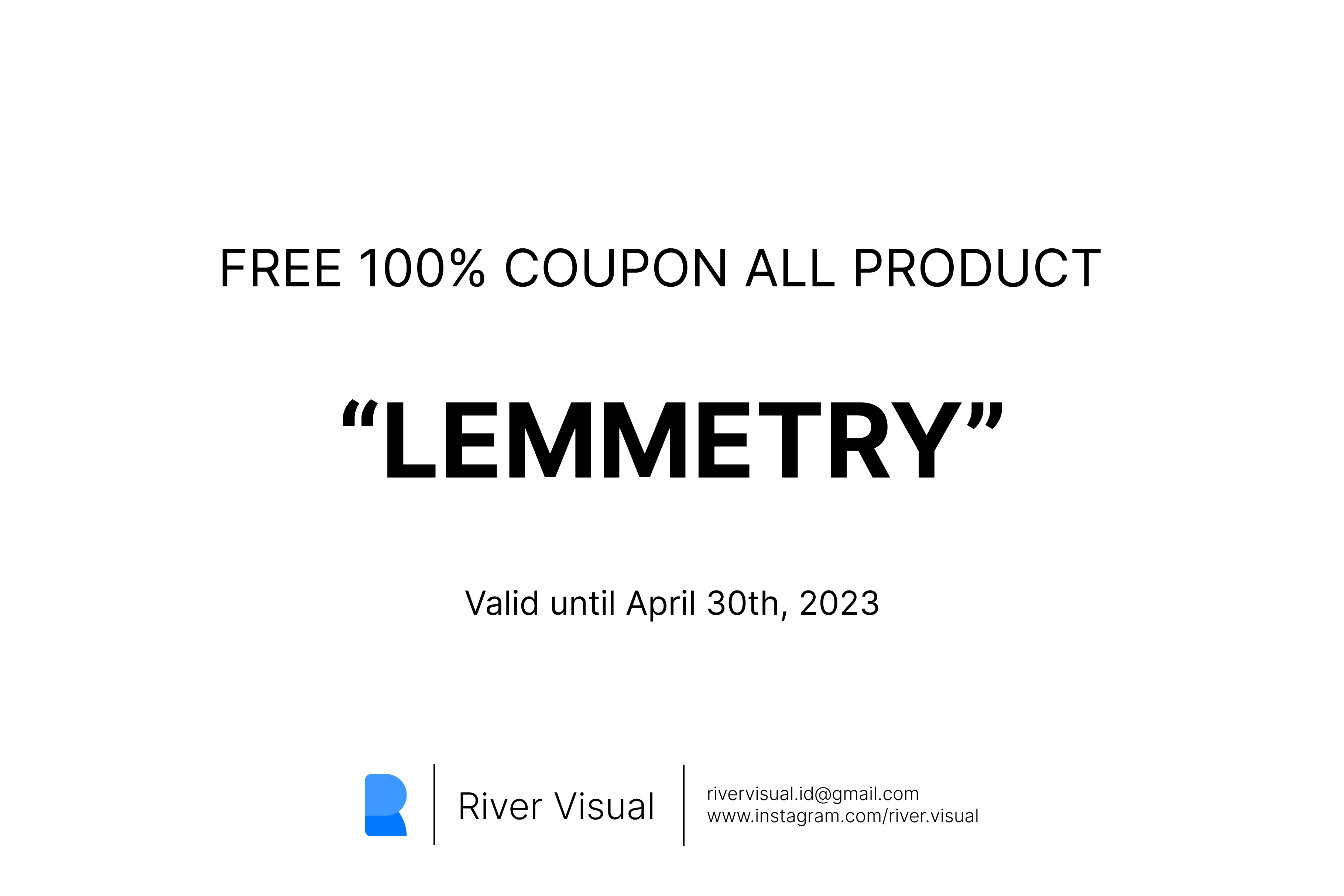 SECRET CODE 100% FREE COUPON FOR ALL ITEMS ON RIVER VISUAL GUMROAD SHOP ...
