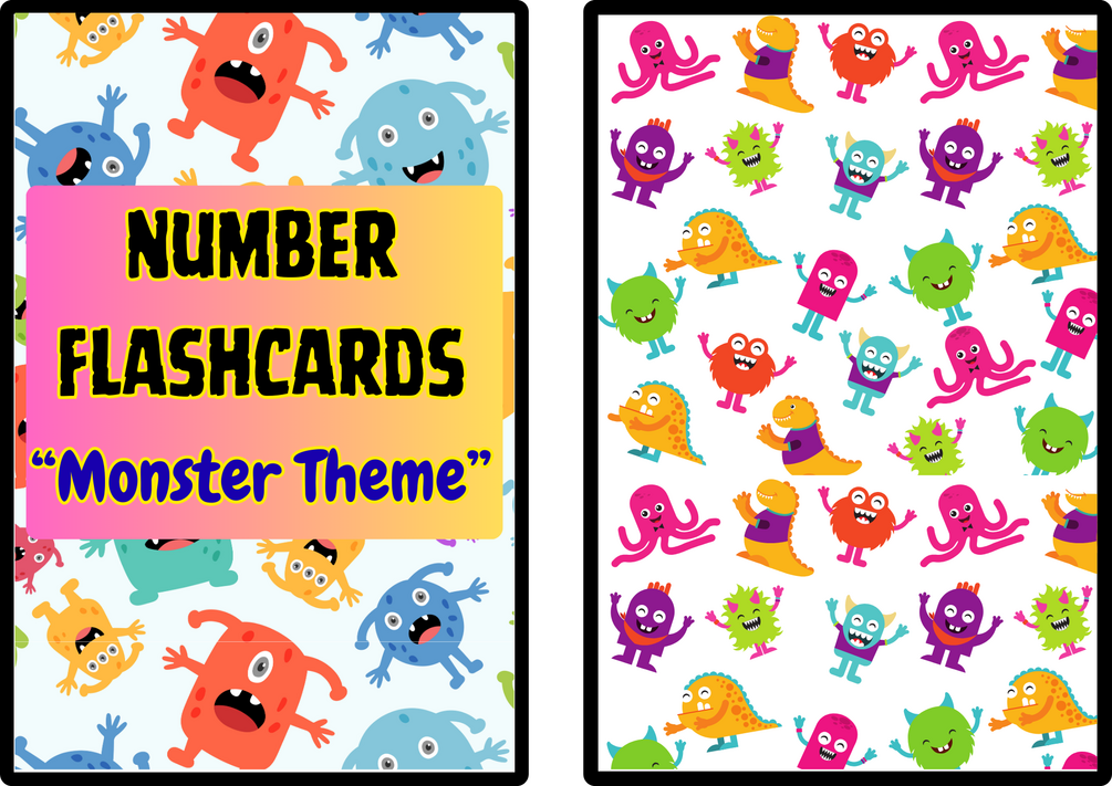 Monster Theme Number Flashcards 1-50