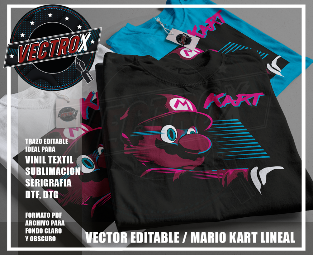 Vector Editable - Mario Kart Lineal