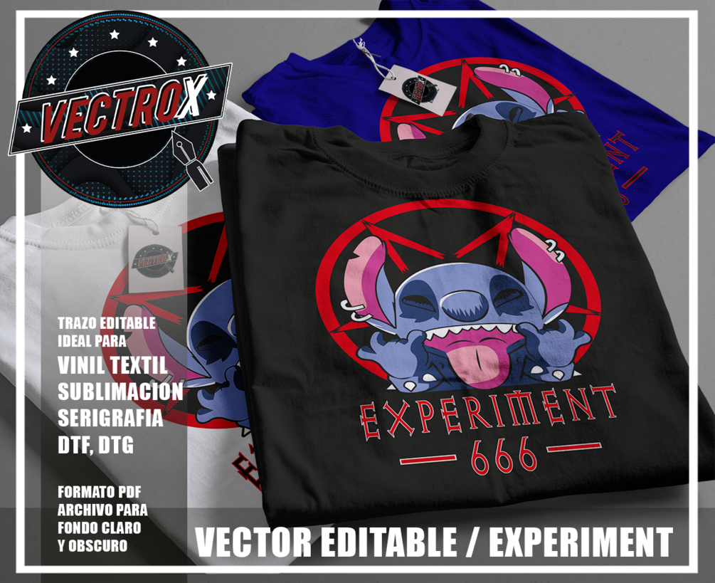 Vector Editable - Experiment 666 Stich
