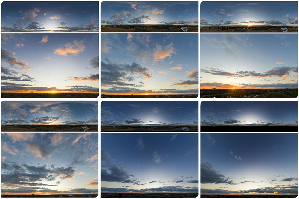 Beautiful golden sunset (6x HDRI panoramas in 30k resolution ...