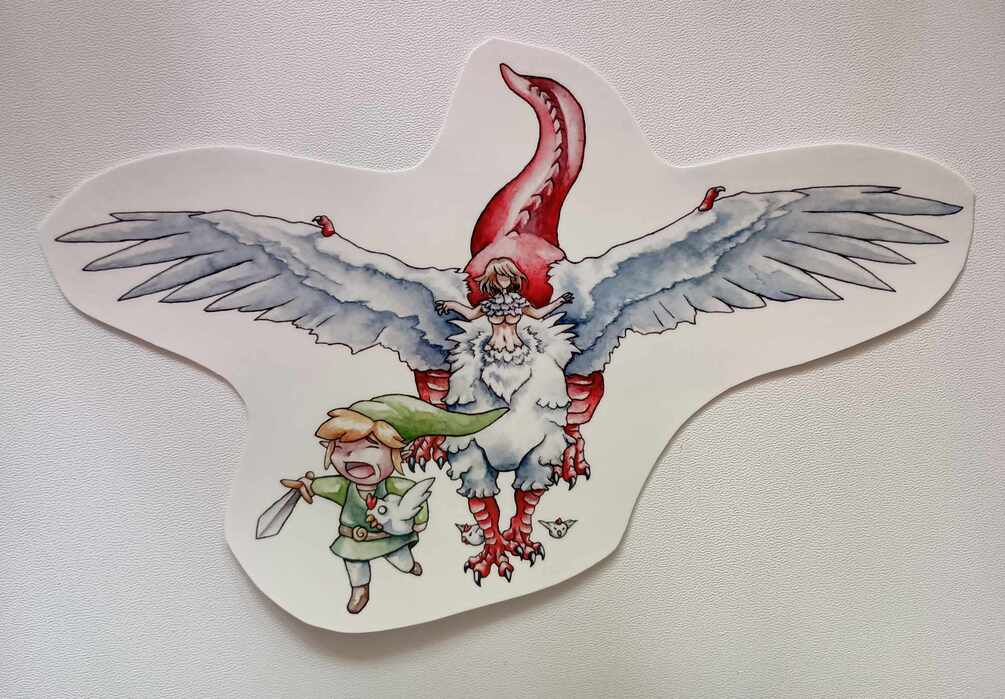 Link and Chimera Falin Sticker (Lg)