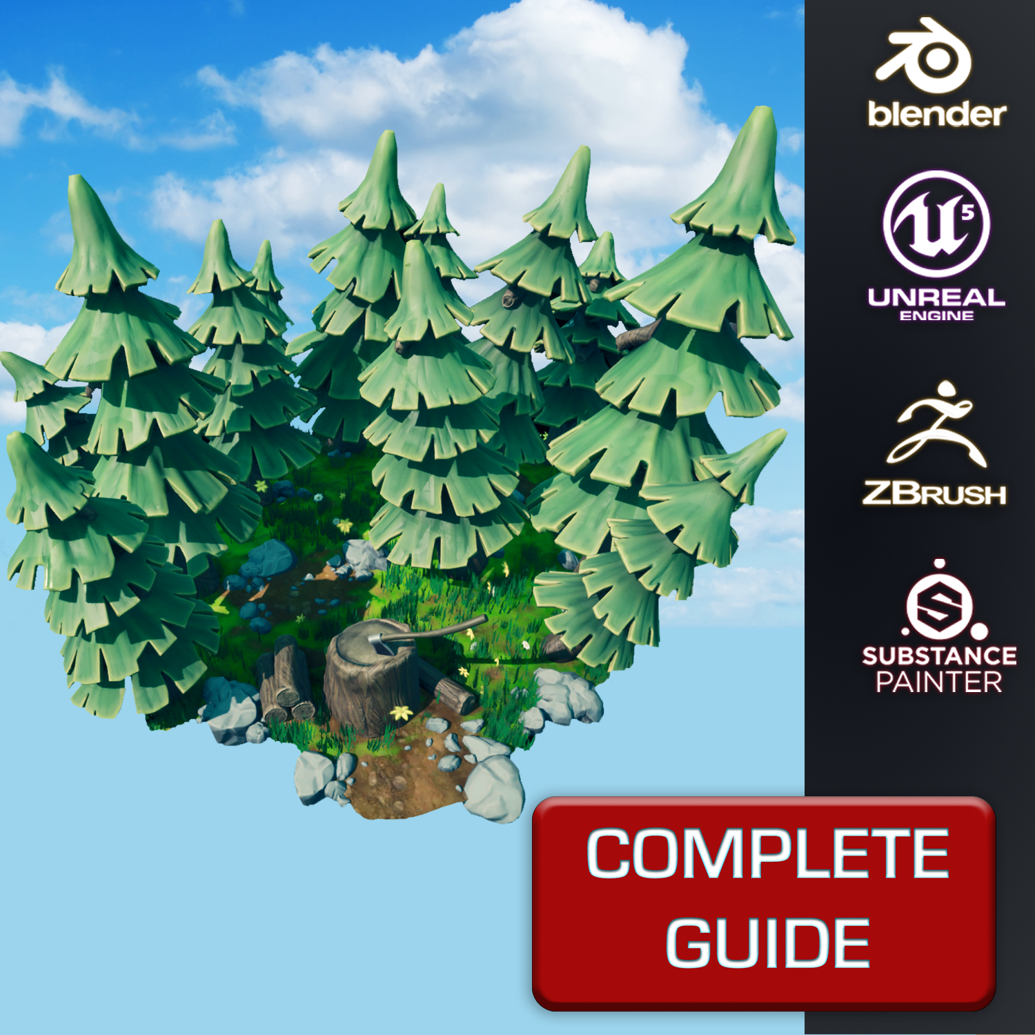 Blender 3 | Unreal Engine 5 | Complete Guide | Stylized Woodland Tree ...