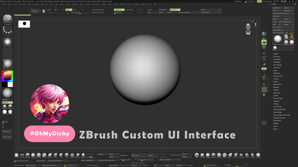 Dicky's ZBrush Custom UI Interface