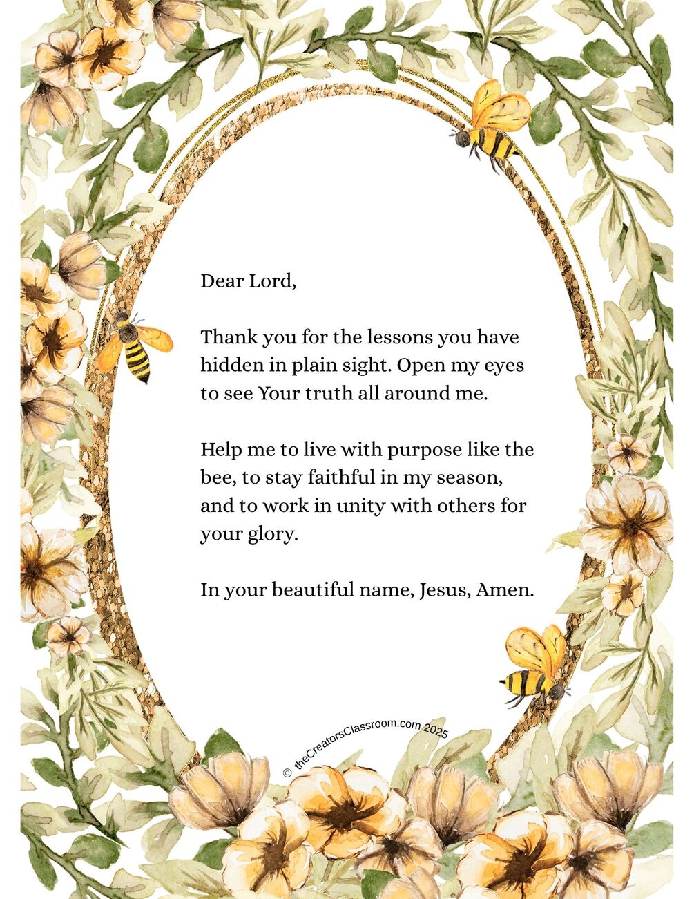 Free! Prayer To Be Like A Bee