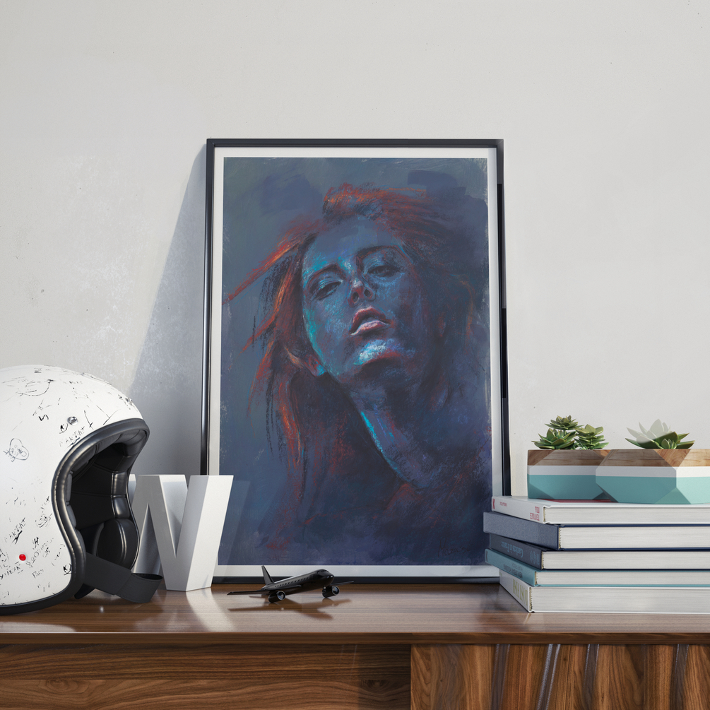 "Maria" - soft pastels art print 30x40 cm