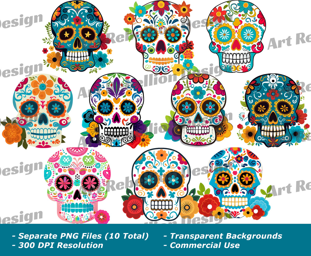 Day of the Dead Sugar Skull Clipart