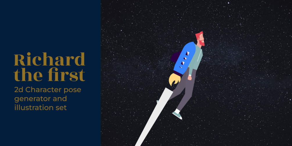 Richard the first: 2D Character pose generator and illustration set