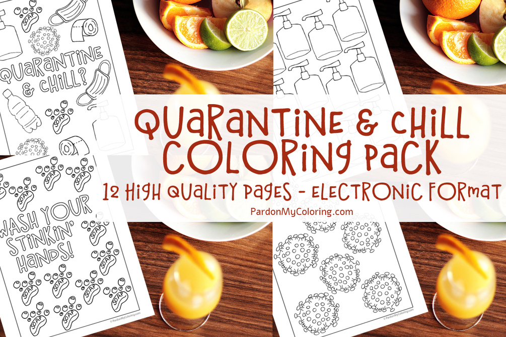 Quarantine & Chill Bundle of 12 Coloring Pages - Sassy and Sweary ...