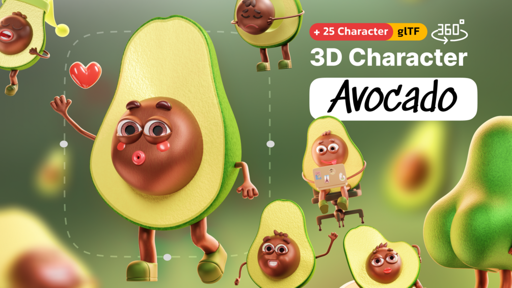 3D Avocado Character