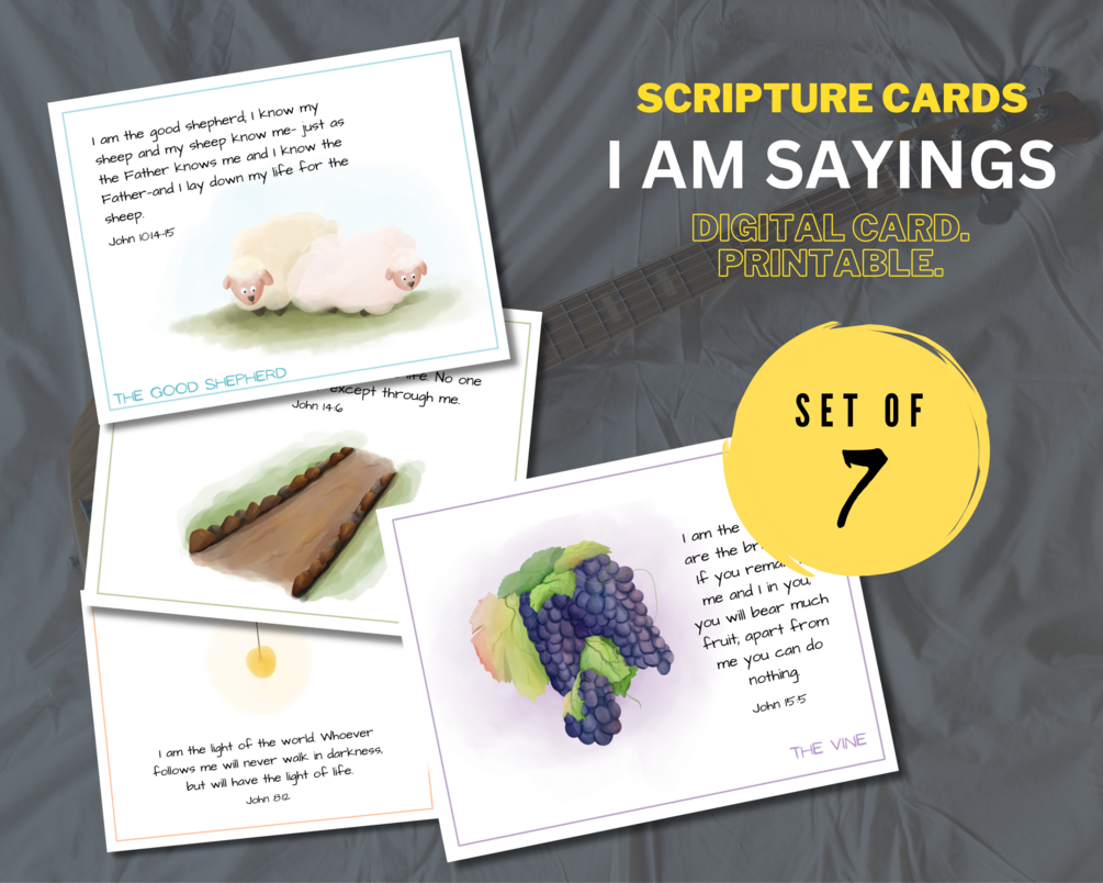 Jesus' I Am Statements: Set of 7 Hand-Sketched Bible Verse Cards ...