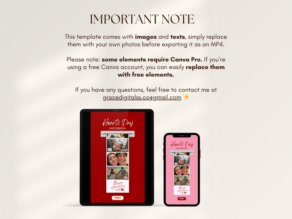 Photobooth Canva Template + Freebies (Premium version)