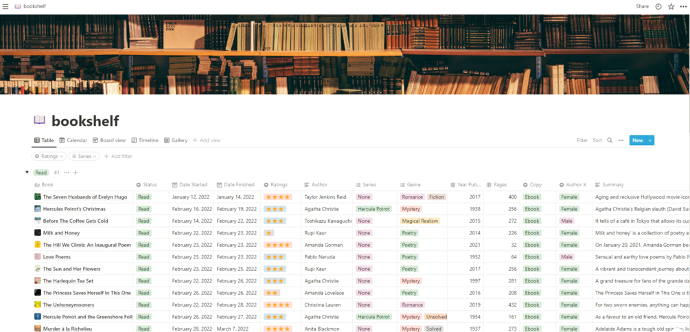 Notion: Virtual Book Library | Tracking Template