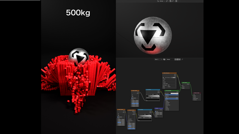 Metal Ball drop on wooden blocks - Satisfying Physics Animation