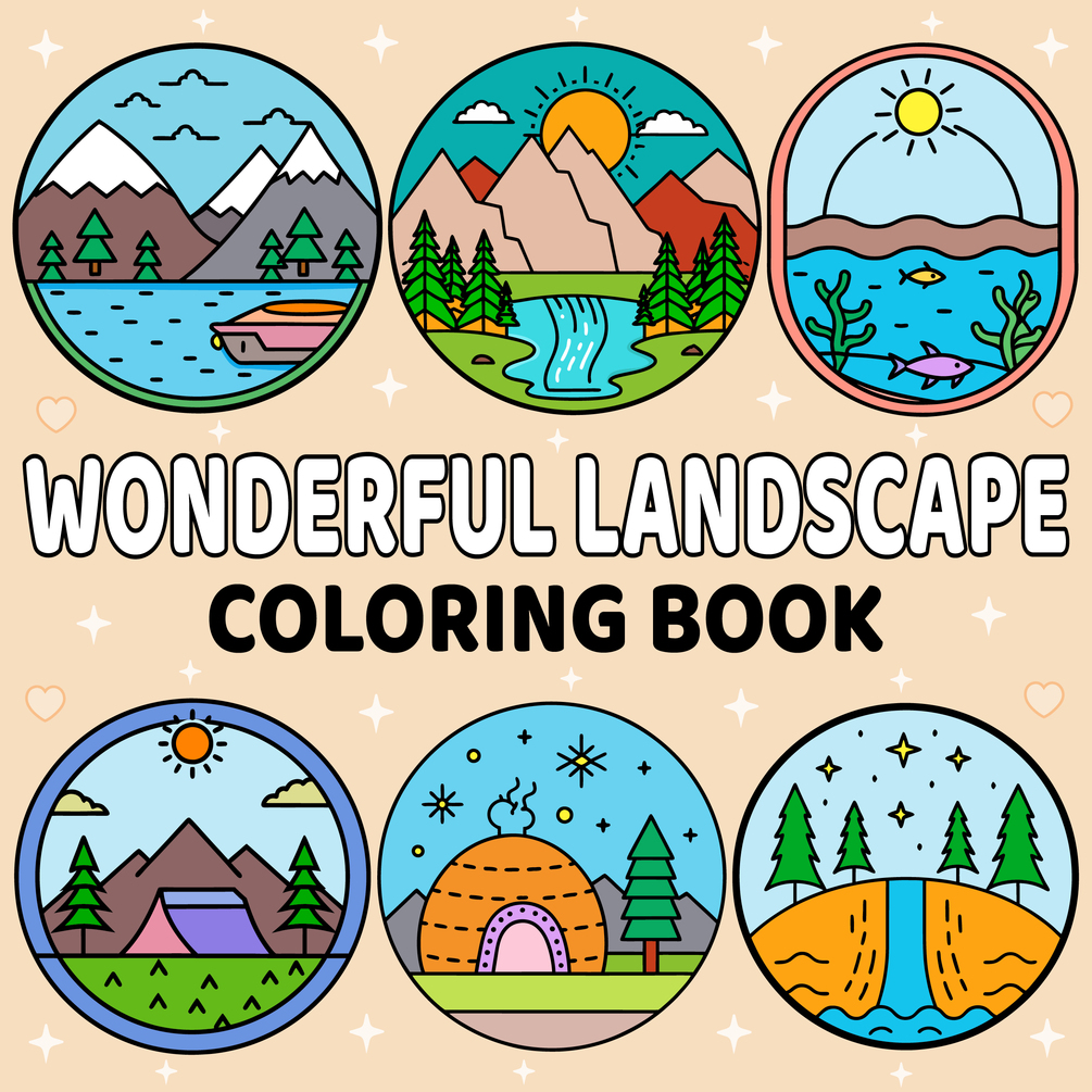 Wonderful landscape coloring book pdf