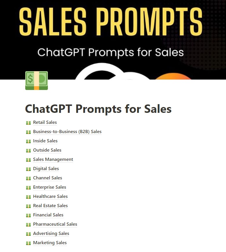 Prompts for Sales Person - ChatGPT Prompt, Bard Prompt, Bing Prompt
