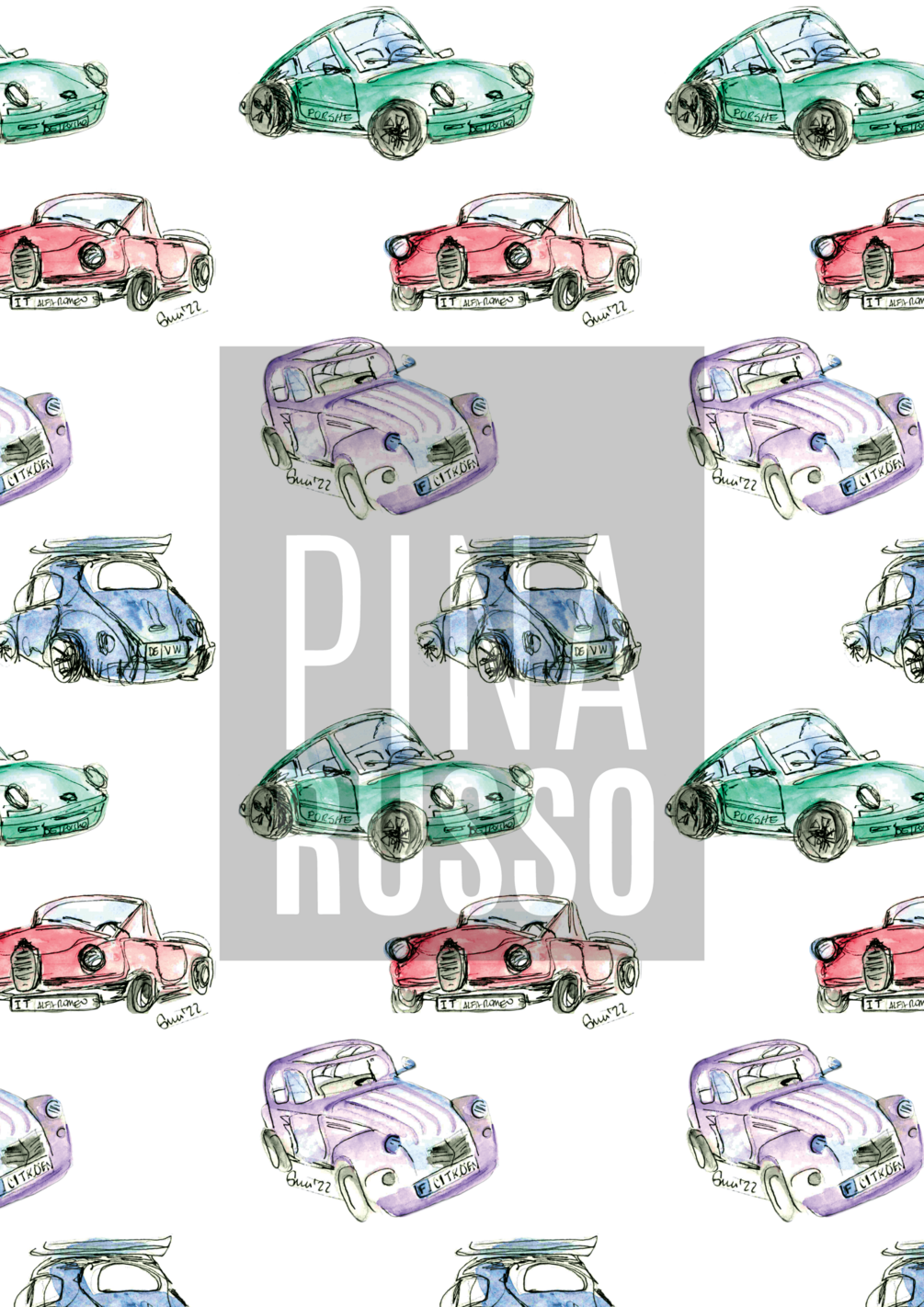 Watercolor Cars Seamless Pattern, Repeating Pattern, Digital Paper, Art ...