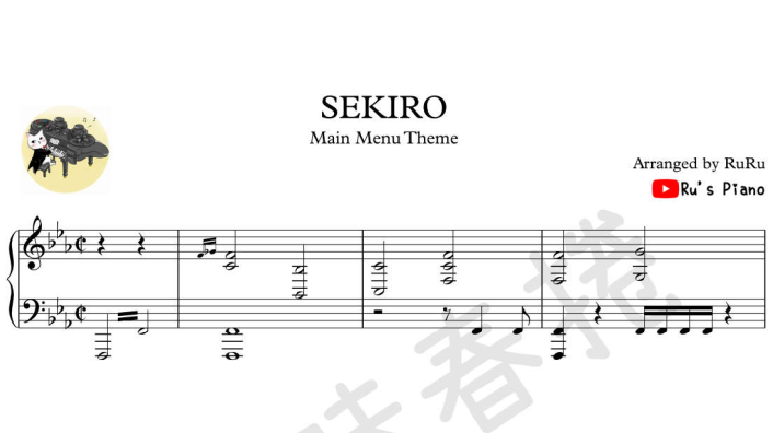 隻狼SEKIRO - Main Menu Theme - Ru's Piano (Sheet Music PDF)