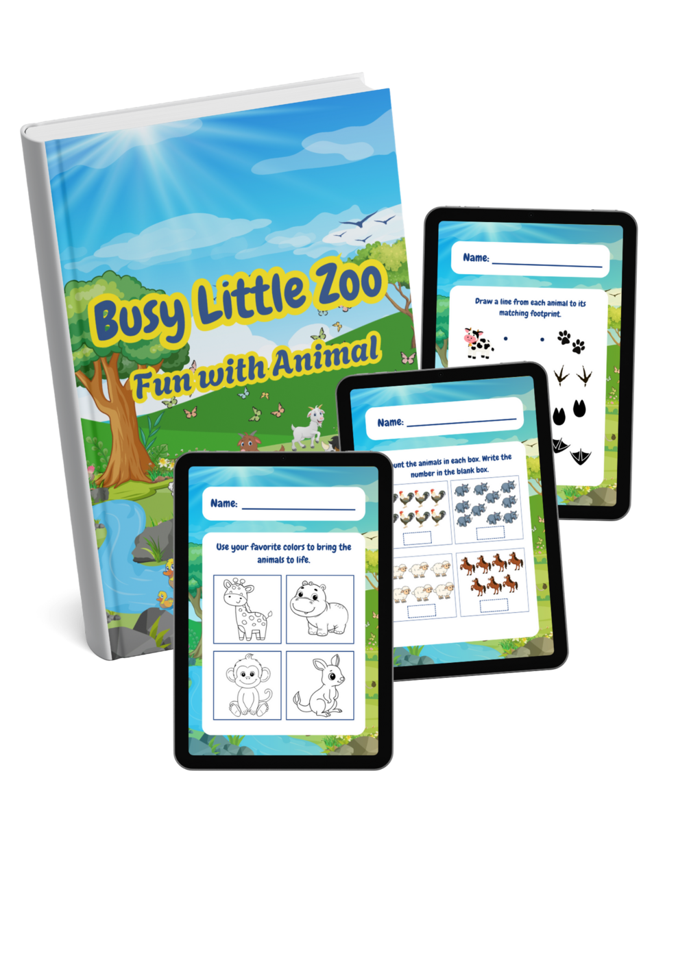 Busy Book Little Zoo: Fun with Animals — Preschool (Printable)