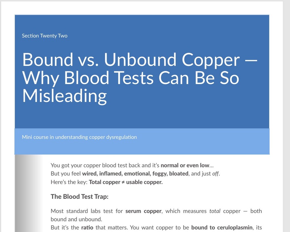 Understanding Copper Dysregulation - Mini Course - Balance your health ...