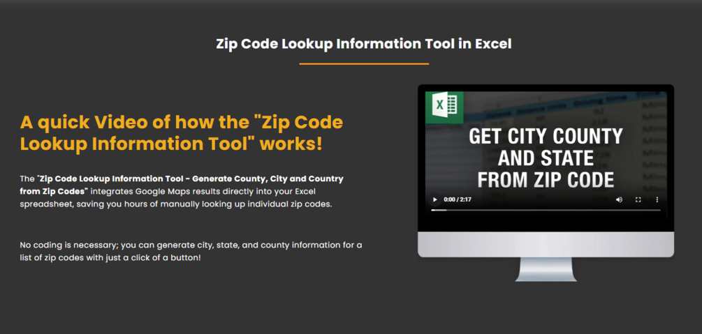 Zip Code Lookup Information Tool