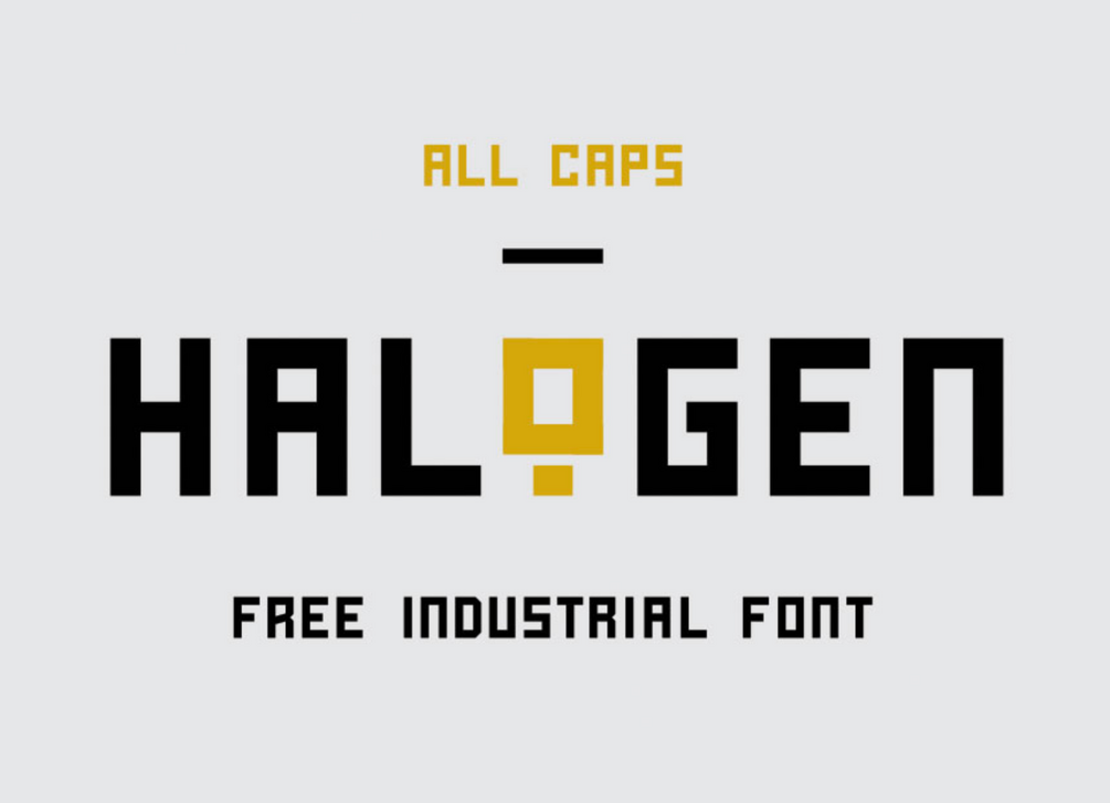 Halogen - Free Industrial Font
