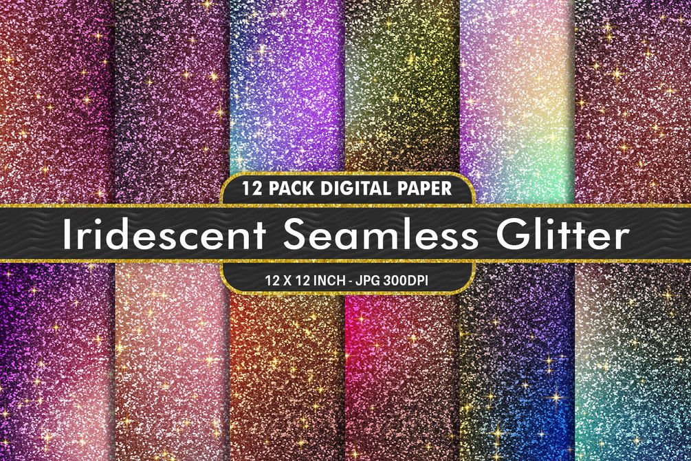 Digital Paper Glitter Iridescent Texture