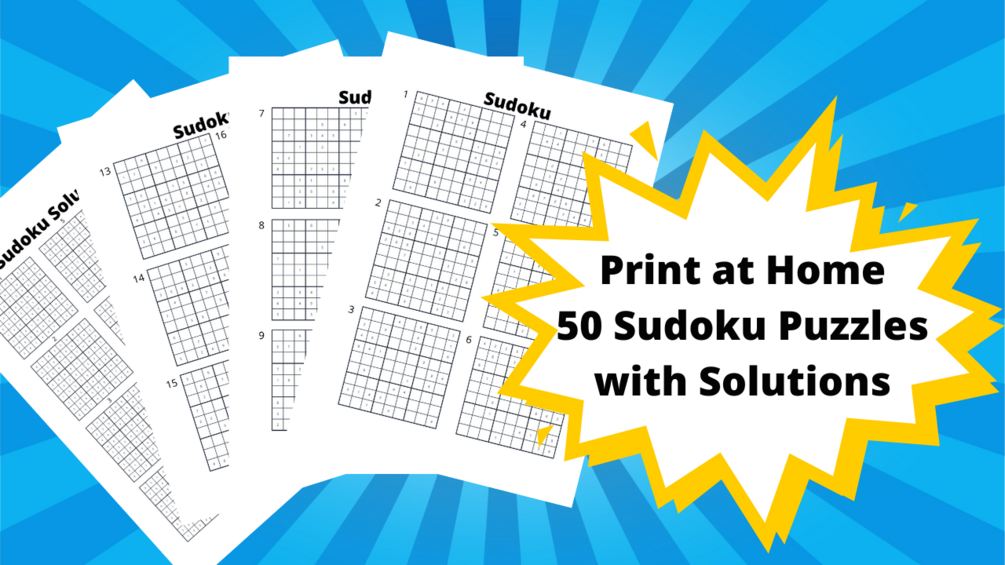 FREE 50 Sudoku Puzzles with Solutions - Print at Home