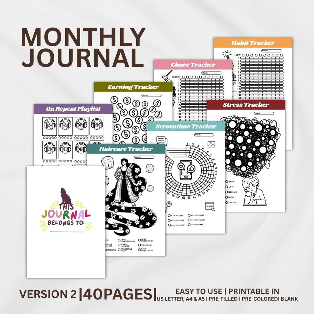 V2 Monthly Journal Trackers