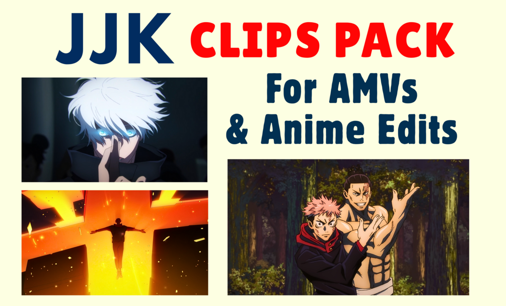 JJK Clips Pack for AMVs and Anime edits 400+ and Full HD