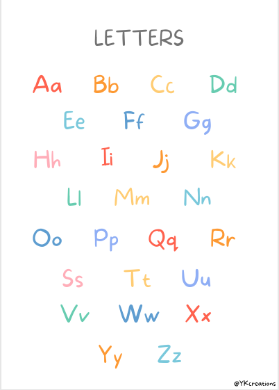 Colorful Uppercase Lowercase Alphabet Letters Poster
