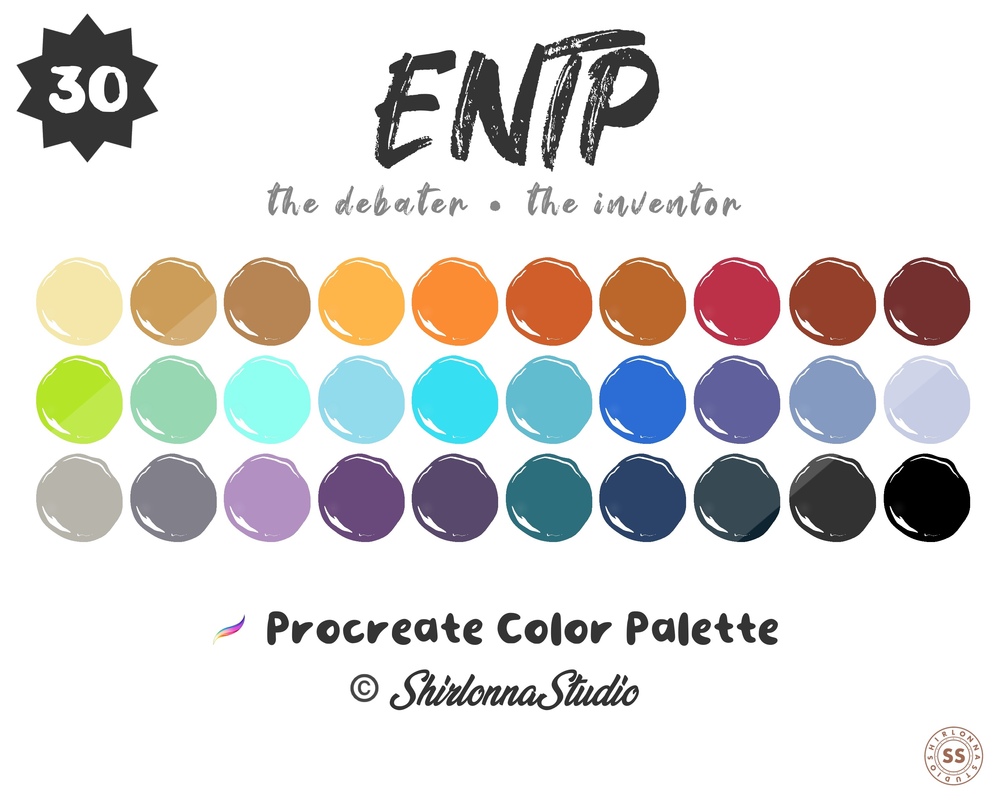 30 ENTP Procreate Color Palette