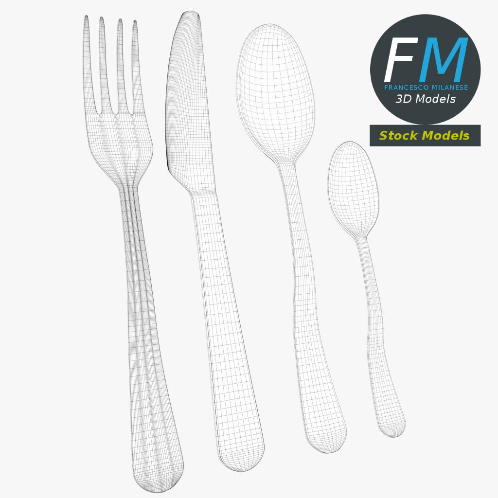 3D MODEL - Basic cutlery